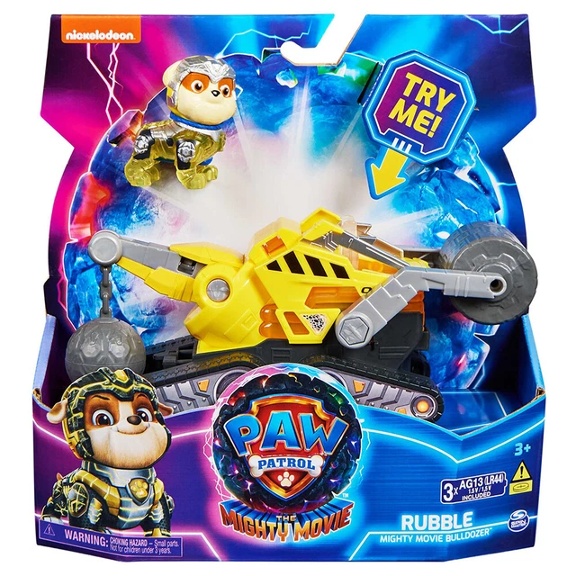 PAW PATROL THE Mighty Movie RUBBLE Figure BULLDOZER Vehicle £20.99 ...