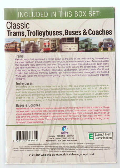 CLASSIC TRAMS, TROLLEYBUSES, Buses & Coaches (DVD)Transport Box Set ~ 3 ...