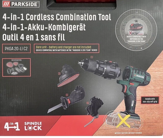 PARKSIDE PKGA 20 V Cordless Combi Boiler 4in1 Drill Reciprocating Saw Multi Sander £73.48 ...