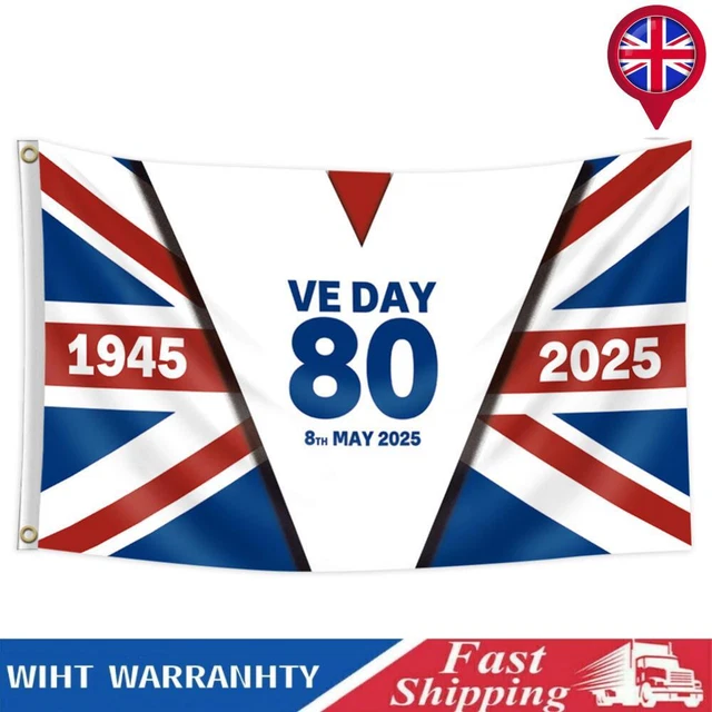 2025 VE DAY 80th Anniversary Flag 3x5 Ft VE Day Flag Memorabilia Flag ...