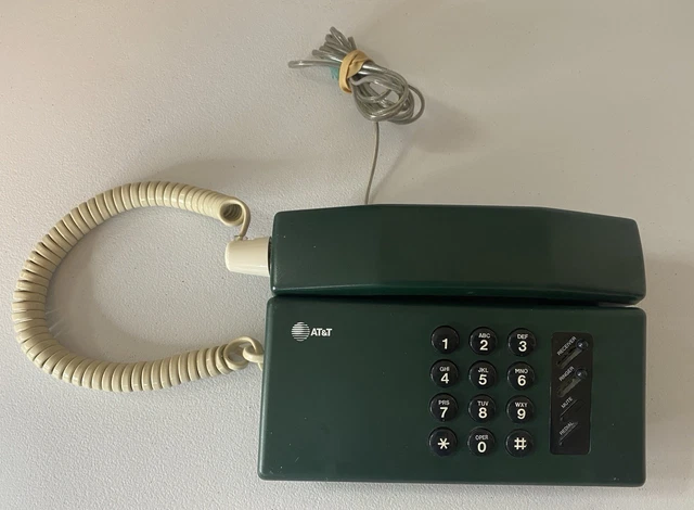 VTG AT&T PUSH BUTTON Forest Green Table/Desk Top 1980s Landline Approx ...