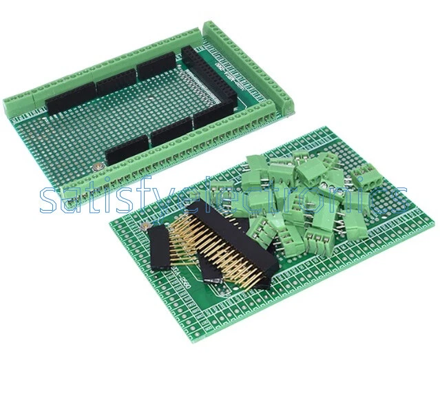 DIY MEGA2560 DOUBLE PCB Prototype Screw Terminal Block Shield Board For ...