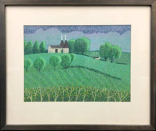 20TH CENTURY ENGLISH School Gouache Landscape Painting. Label Verso £25 ...