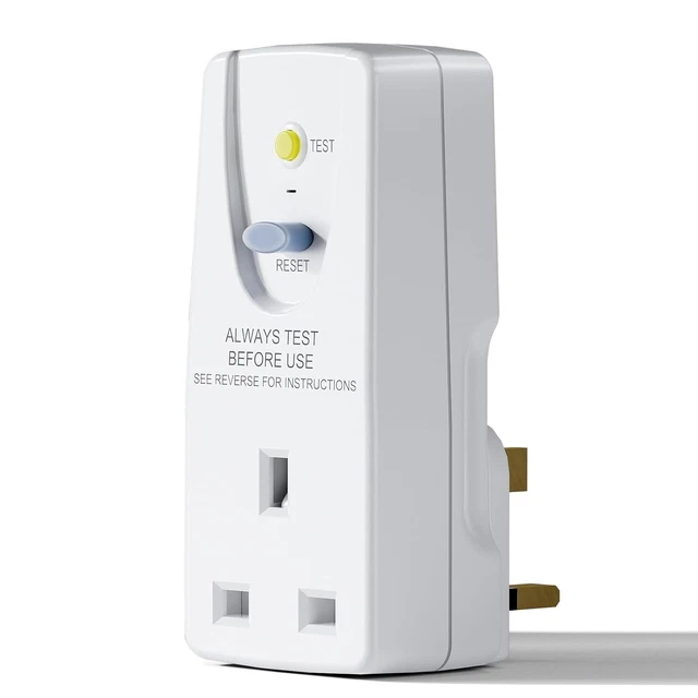 LOLARAN RCD PLUG Safety RCD Adaptor UK Leakage Protection 30mA 240V ...