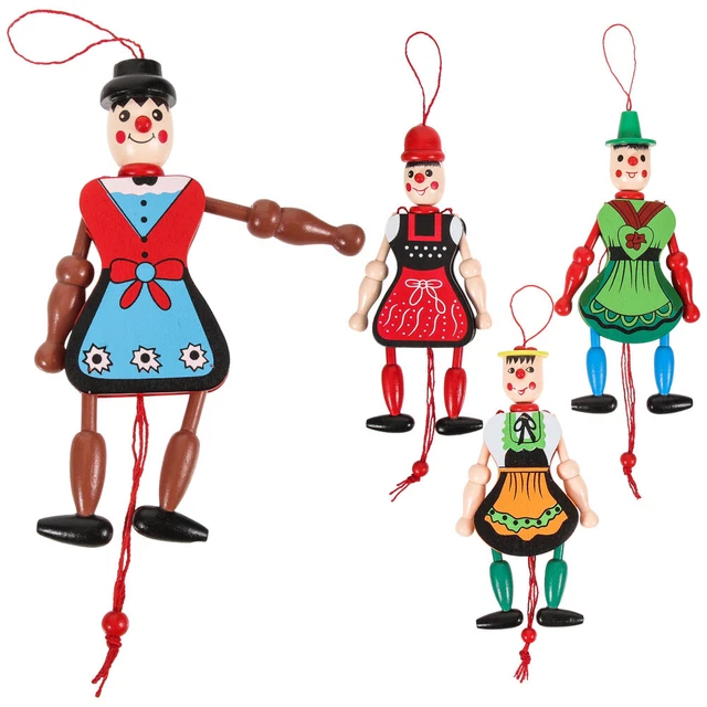 2 PACK WOOD Puppet Toys Hanging Doll Children Kids Dolls Girls for £19. ...