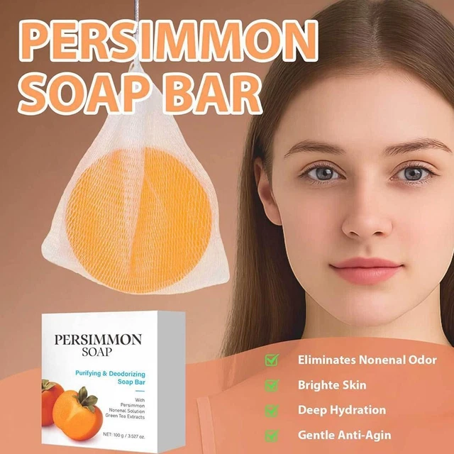 PERSIMMON SOAP BAR For Old People Smell, Natural Deodorant Body Face ...