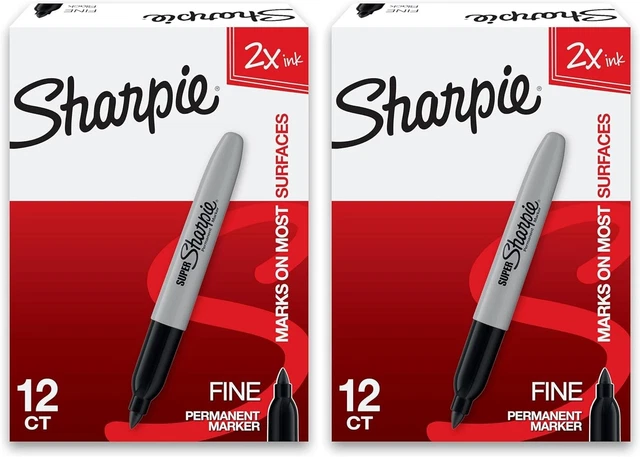 FINE POINT SUPER Permanent Markers - 24 Black Markers for Endless ...