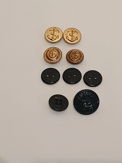 VINTAGE WW1 & WW2 Era US Navy Uniform Buttons Anchor Eagle £22.32 ...