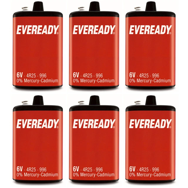 EVEREADY 4R25 6V Battery 6 Volt 996 PJ996 430 908 908S Lantern 4R25X ...