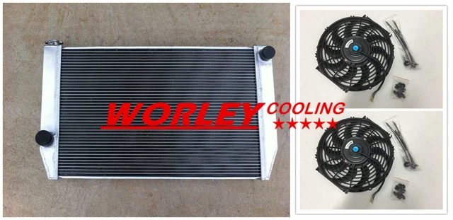 QLD-ALUMINUM RADIATOR FOR Ford Falcon V8 6cyl XC XD XE XF 3 Row & Fans ...