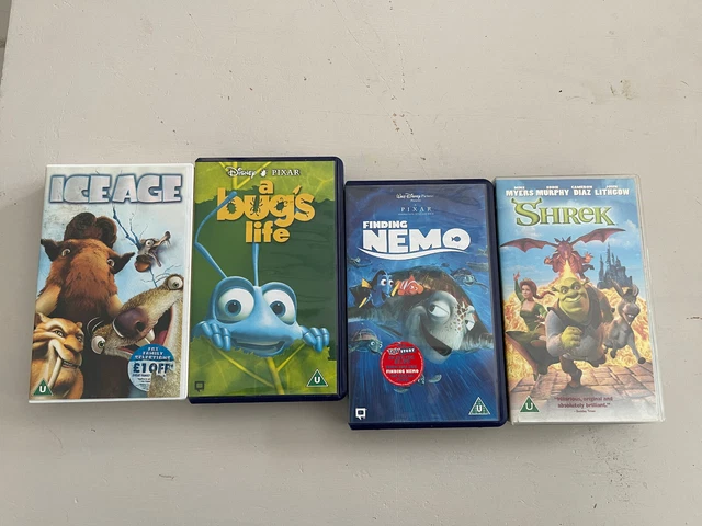 FINDING NEMO, ICE Age, Bugs Life & Shrek (VHS) £0.99 - PicClick UK