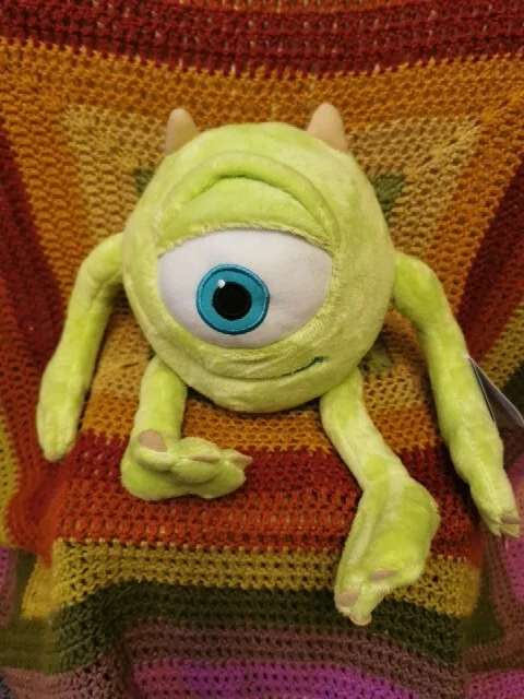 DISNEY PIXAR MONSTERS Inc Mike Wazowski Green One Eye Plush Soft Toy ...