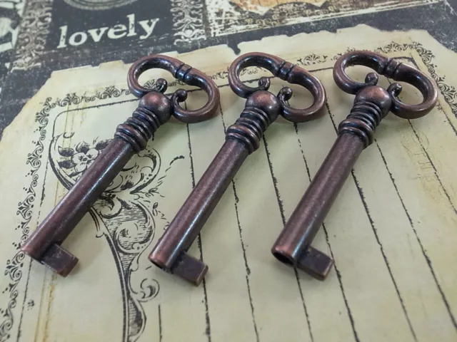 OLD VINTAGE Style Open Barrel Skeleton Key Furniture Cabinet-Antique ...