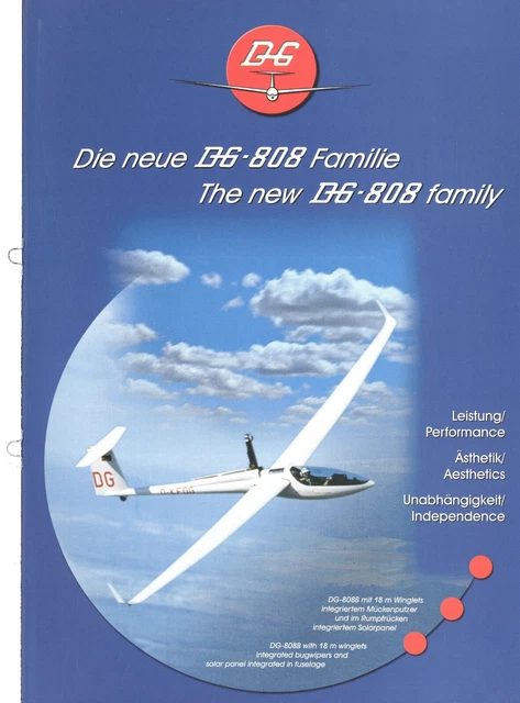 DG 808 B Prospekt 2002 7/02 D Segelflugzeug brochure glider sailplane ...