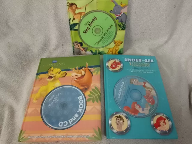 DISNEY, READ-ALONG, SING-ALONG CD/Book Bundle. Lion King-Mermaid ...