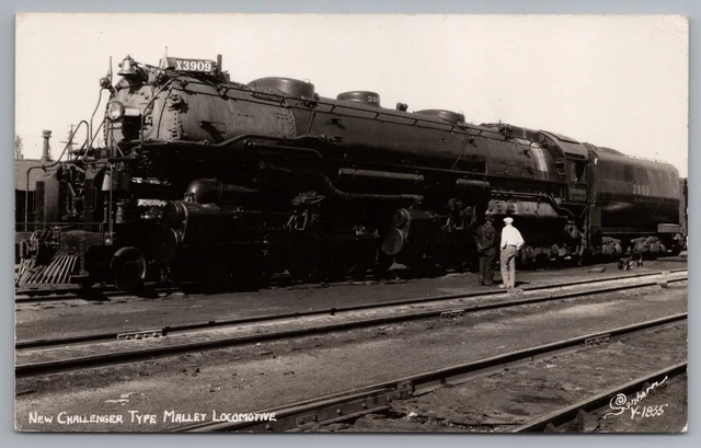 UNION PACIFIC CHALLENGER Type Mallet Locomotive No. X3909 RPPC Postcard ...