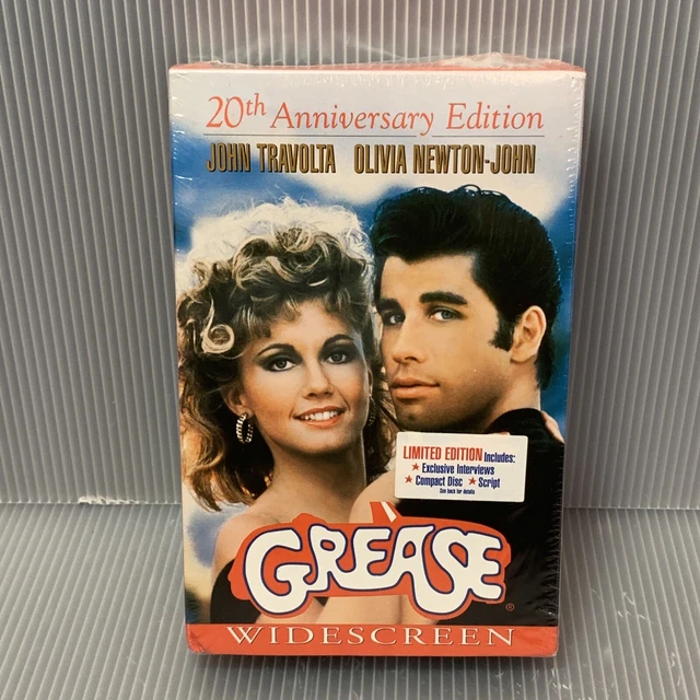 GREASE: 20TH ANNIVERSARY (VHS, 1978) w/ Screenplay CD ~Olivia Newton ...