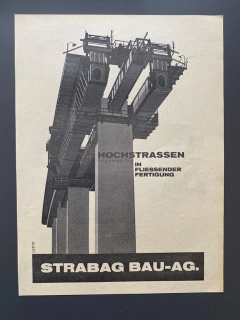 STRABAG BAU AG Hochstrassen Straßenbau 1966 Vintage Ad Werbung Reklame ...
