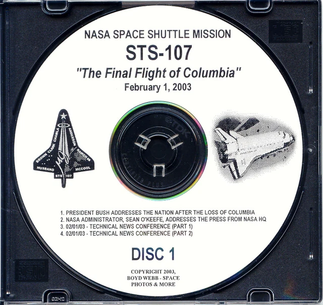 SPACE SHUTTLE STS-107 "The Final Flight Of Columbia" 9 CDs (Audio ...