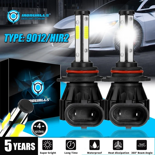 HIR2 9012 LED Headlight Bulbs High Low Beam Bright for GMC Sierra 1500 ...