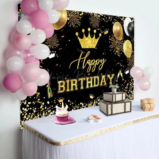 GOLD BALLOON CHAMPAGNE Happy Birthday Party Backdrop $37.90 - PicClick AU
