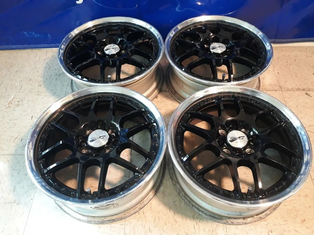 4) 15& WORK Ewing Rsb 4X100 JDM WHEELS RIMS VIP MESH 3PC RARE AUTHENTIC ...