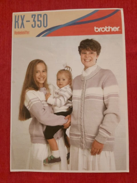 ONE PAGE PATTERN Sheet For The Brother Kx 350/395 Chunky Knitting ...