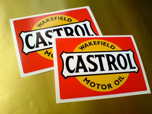 CASTROL WAKEFIELD MOTOR Oil Classic Vintage Car Stickers Decals 105mm 2 ...