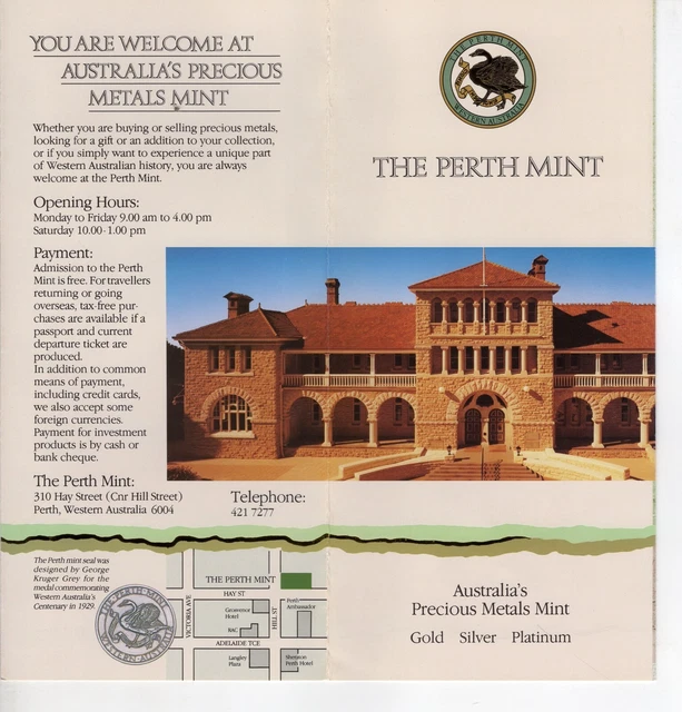 GUIDE AND MAP of The Perth Mint Western Australia 1980s £2.59 - PicClick UK