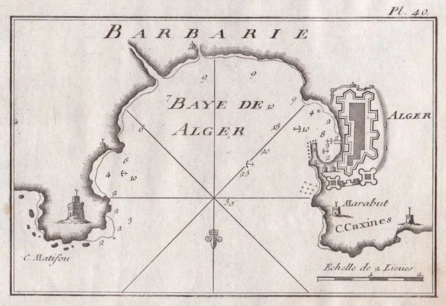ALGER ALGERIA, ALGÉRIE Carte Map Carte Roux Engraving 1816 EUR 27,84 ...