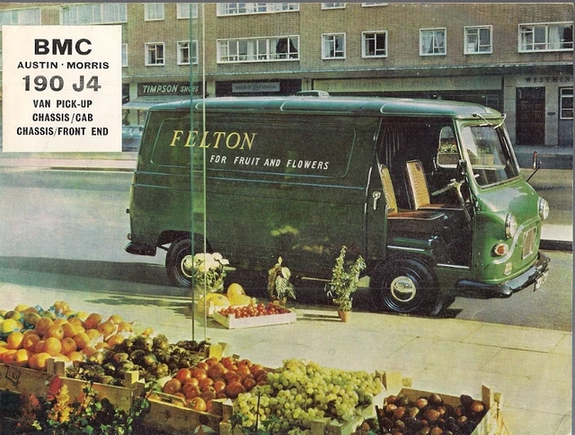 BMC AUSTIN MORRIS J4 1967-1968 UK Market Sales Brochure 190 Van Pick-Up ...