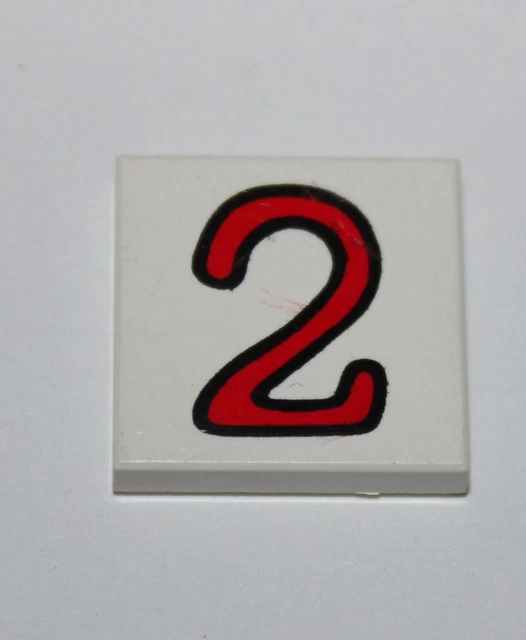 LEGO FABULAND TILE 2x2 with Number 2 ref 3068pb08/set 3683 3676 3659 ...