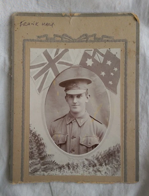WW1 AUSTRALIAN STUDIO photo with flags. Named. $15.00 - PicClick AU