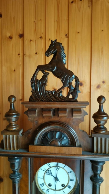 ZIERTEIL PFERD REGULATOR Wanduhr Pendeluhr Krone Aufbau Aufsatz (kein ...