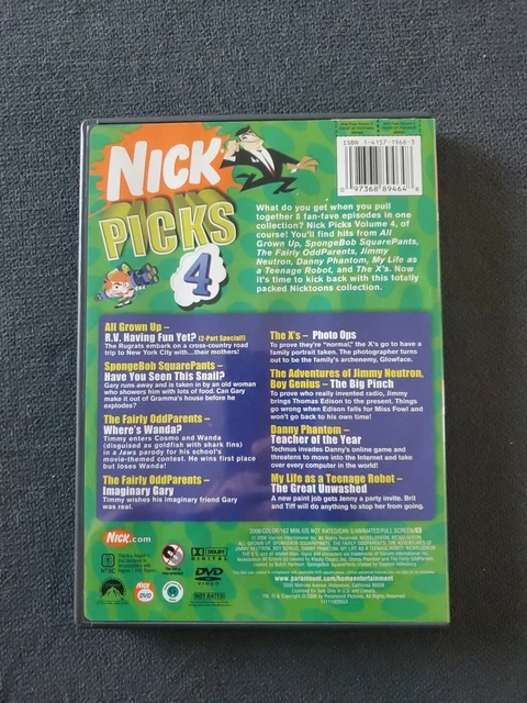 NICK PICKS VOL. 4 Nickelodeon (DVD) Nick Jr Bob l'éponge, Jimmy Neutron ...