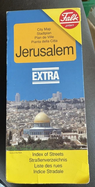 FALK STADTPLAN CITY Map JERUSALEM 1. Auflage 1996 GeoData RARITÄT ...