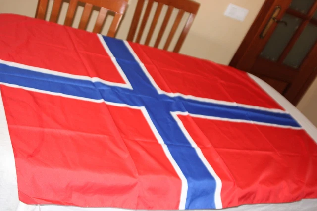 🇳🇴 ¡BANDERA DE Noruega Grande - Excelente Estado! 🔴🔵 EUR 19,95 ...