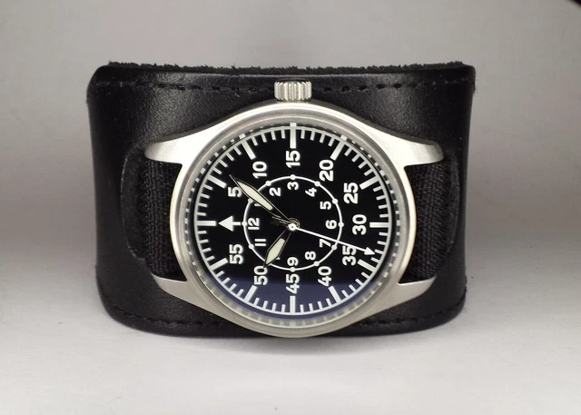 A CUSTOM MADE 'WW2 Flieger' Style Homage Mecha-Quartz Watch. Sapphire ...