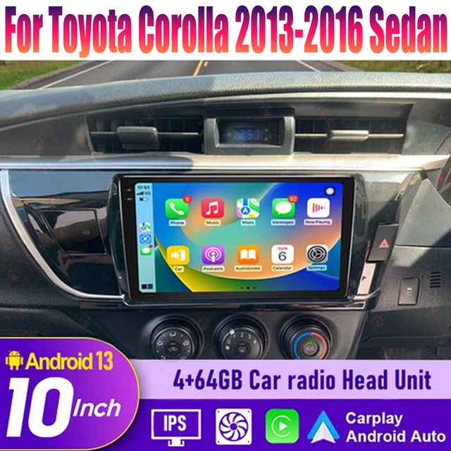 10'' WIRELESS CARPLAY Android Auto Head Unit For Toyota Corolla 2013 ...