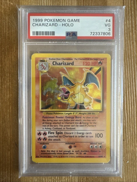 POKÉMON TCG CHARIZARD Base Set 4/102 Holo Unlimited Holo Rare PSA 3 $379.99 - PicClick CA