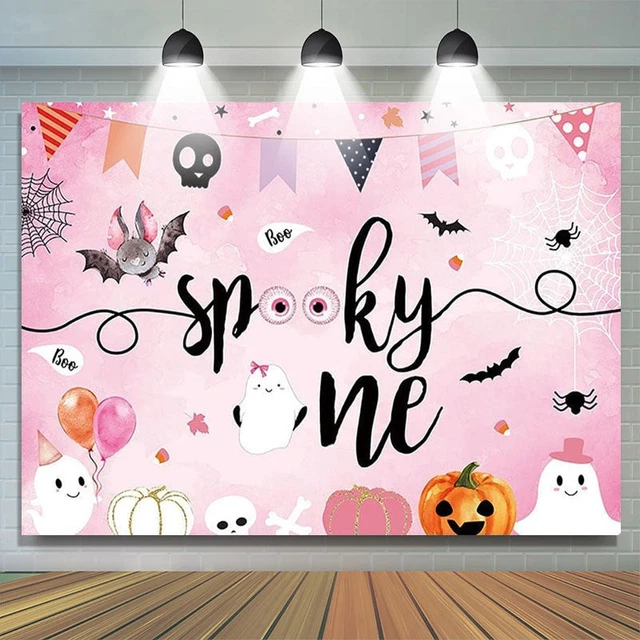 SPOOKY ONE BALLOON Halloween Happy 1st Birthday Party Backdrop $36.01 ...