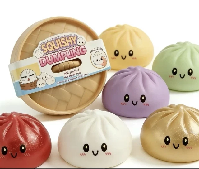 BOITE MYSTÈRE SQUISHY Dumpling Jouet Boule Anti stress paillettes ...
