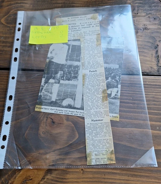 LEEDS UNITED NEWSPAPER Match Report Press Cuttings 1970-71 Tottenham ...