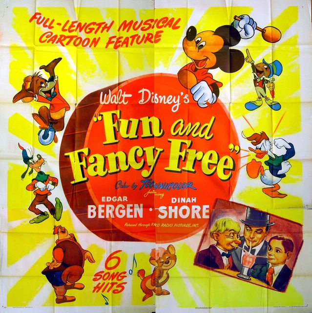 FUN AND FANCY FREE 1947 Walt Disney Animation Mickey Mouse US 6-SHEET ...