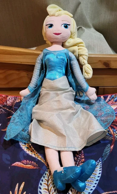 DISNEY STORE QUEEN Elsa Frozen Plush Soft Toy Collectable 18 Inch Doll ...
