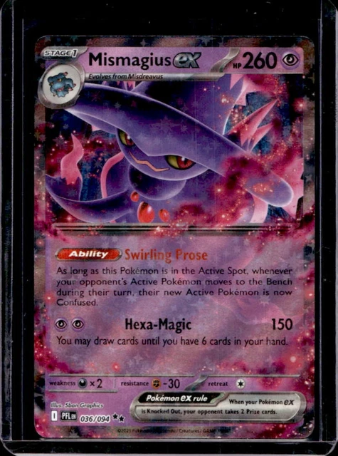 2025 POKEMON PHANTASMAL Flames PFL EN Mismagius ex Double Rare #036/094 ...