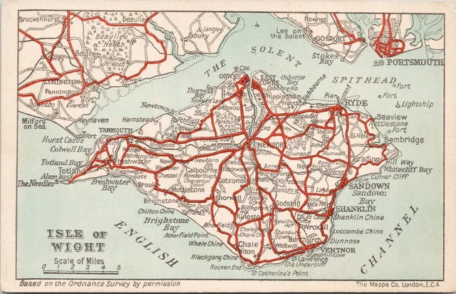 ISLE OF WIGHT Map Mappa Co. Unused G. Dean Postcard F71 $9.65 - PicClick CA