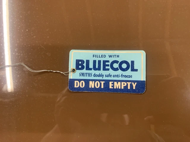 BLUECOL ANTIFREEZE TAG Original Nos Classic Car 1950’s 60’s £10.77 ...