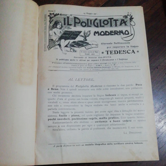 IL POLIGLOTTA MODERNO Tedesco/Prime Tre Annate Complete 138 numeri /1905-1907 EUR 36,00 ...