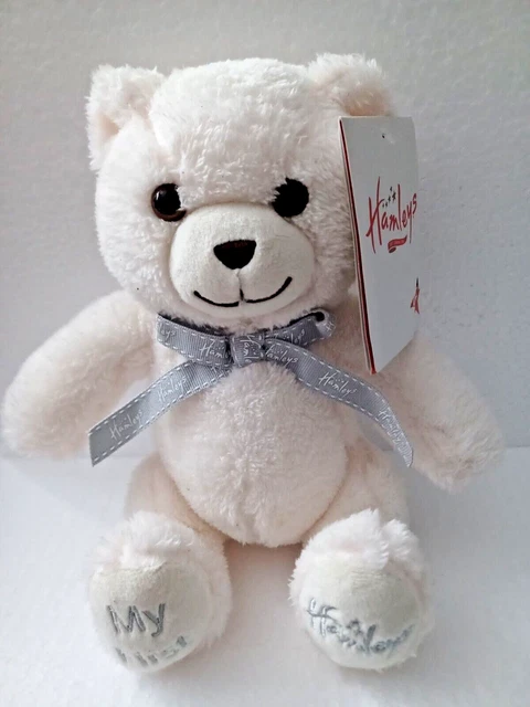 MY FIRST HAMLEYS White Plush Fluffy Teddy Bear Soft Stuffed Toy - Brand ...